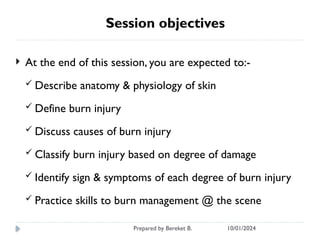 First aid Burn for health science students pptx | PPTX | First Aid ...
