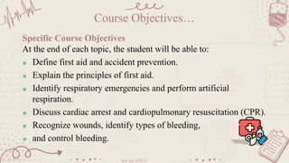 First Aid course for health science students | Chapter 1 | PDF