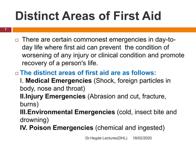 " First Aid " Community Pharmacy Practice | PPTX | First Aid | Injuries