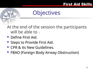 First aid & Cardio Pulmonary Resuscitation (CPR) .pptx