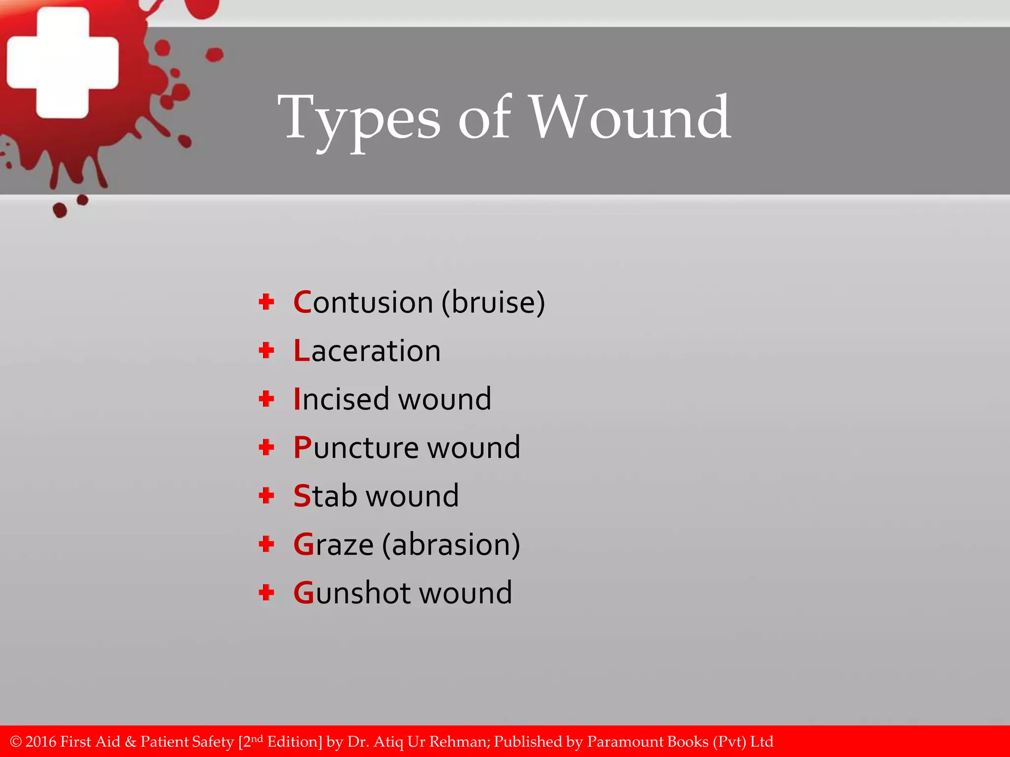 First Aid during Wounds by Dr. Atiq Ur Rehman | PPSX