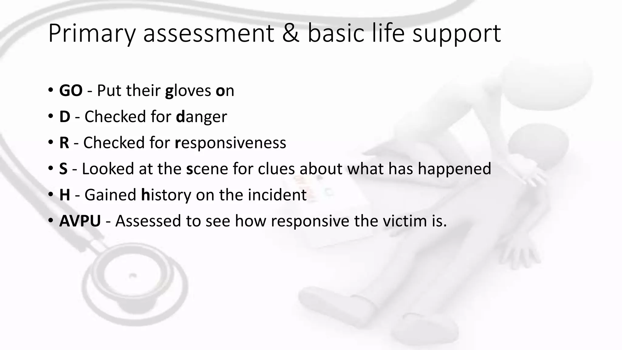 First aid & emergency care of the injured | PPTX