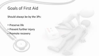 First aid & emergency care of the injured | PPTX