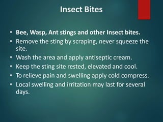 FIRST AID EMERGENCY IN DIFFERENT BITES AND STINGS.pptx