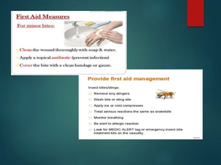 FIRST AID EMERGENCY IN DIFFERENT BITES AND STINGS.pptx