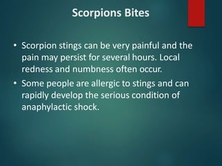 FIRST AID EMERGENCY IN DIFFERENT BITES AND STINGS.pptx