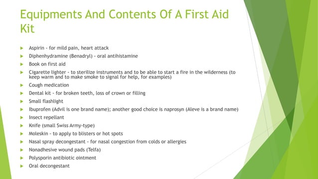 First aid( equipments and treatment) | PPTX