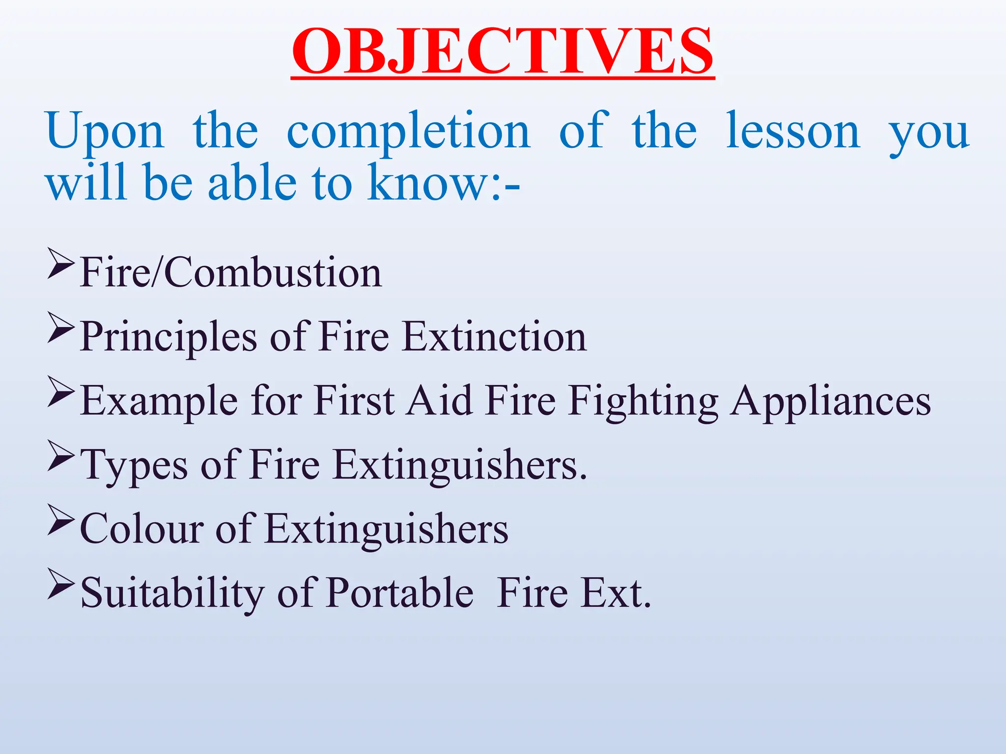 First Aid Fire Fighting Appliances for Security personnel.ppt