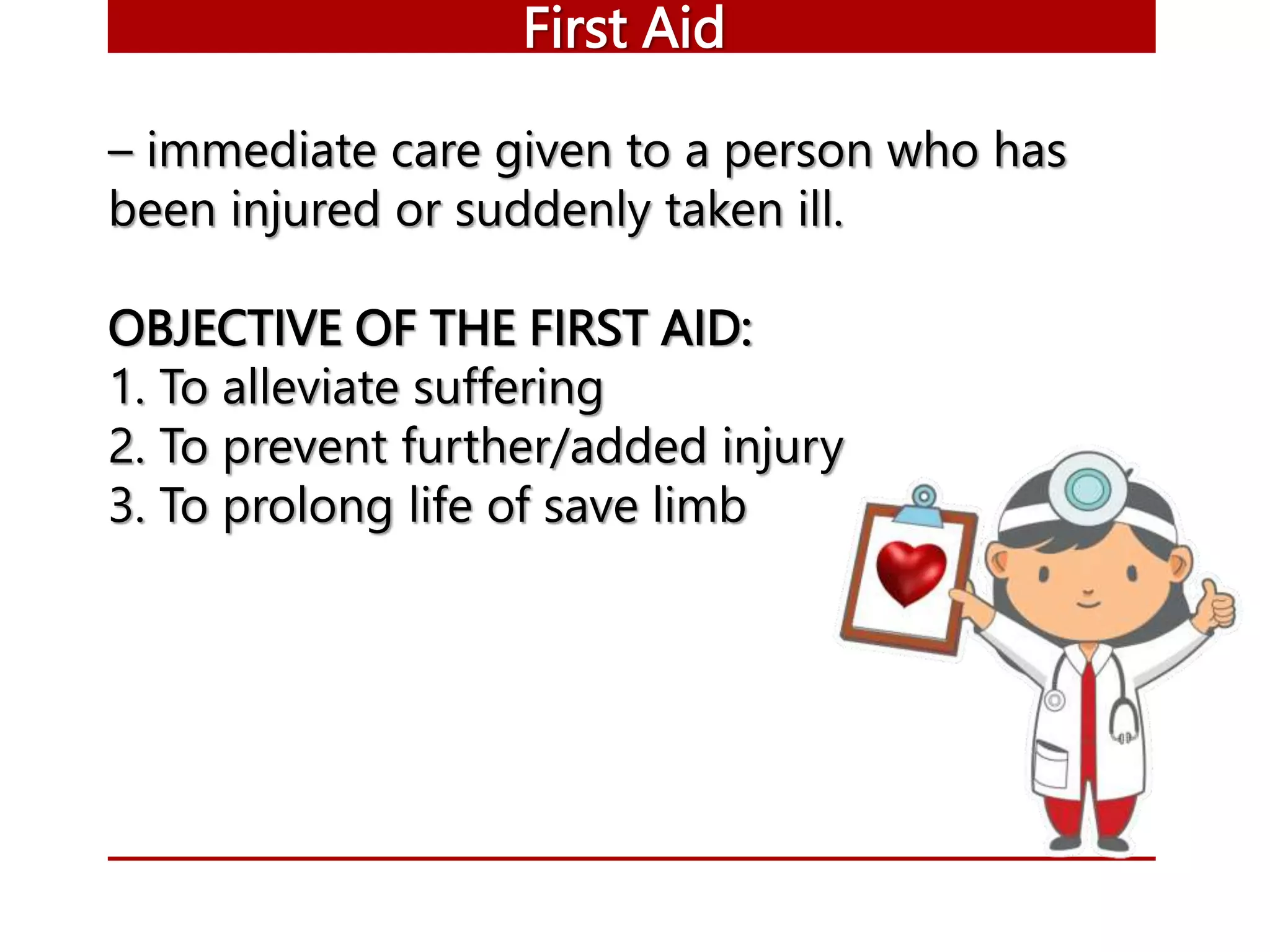 FIRST AID FIRST AID_3.pptx | First Aid | Injuries