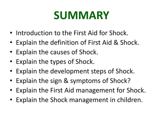 First aid for shock | PPTX