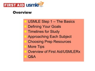 First Aid for the Step 1 Presentation with Dr. Tao Le | PPT