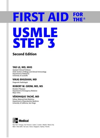 First Aid for the USMLE Step 3, Second Edition (First Aid USMLE ...