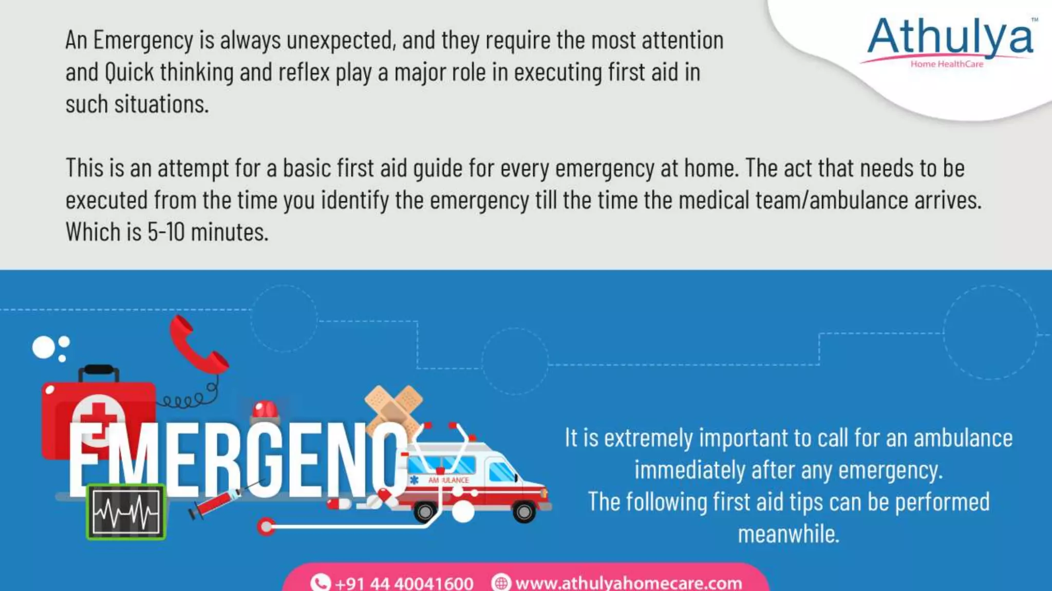 First aid guide for every emergency at home | Athulya Homecare | PPTX