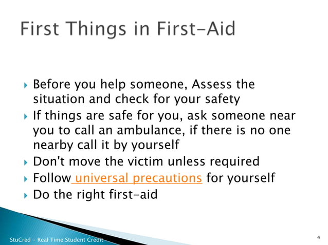 First Aid Guide For College Students | PPT