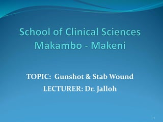 First Aid gunshot wound.power point presentation | PPT