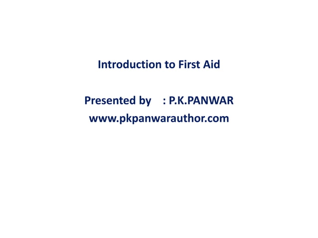 First AID in hindi | PPTX