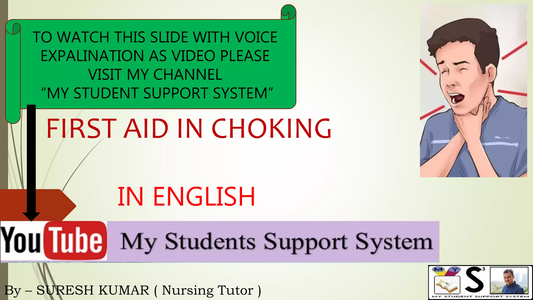 First aid in chocking in ENGLISH | PPTX