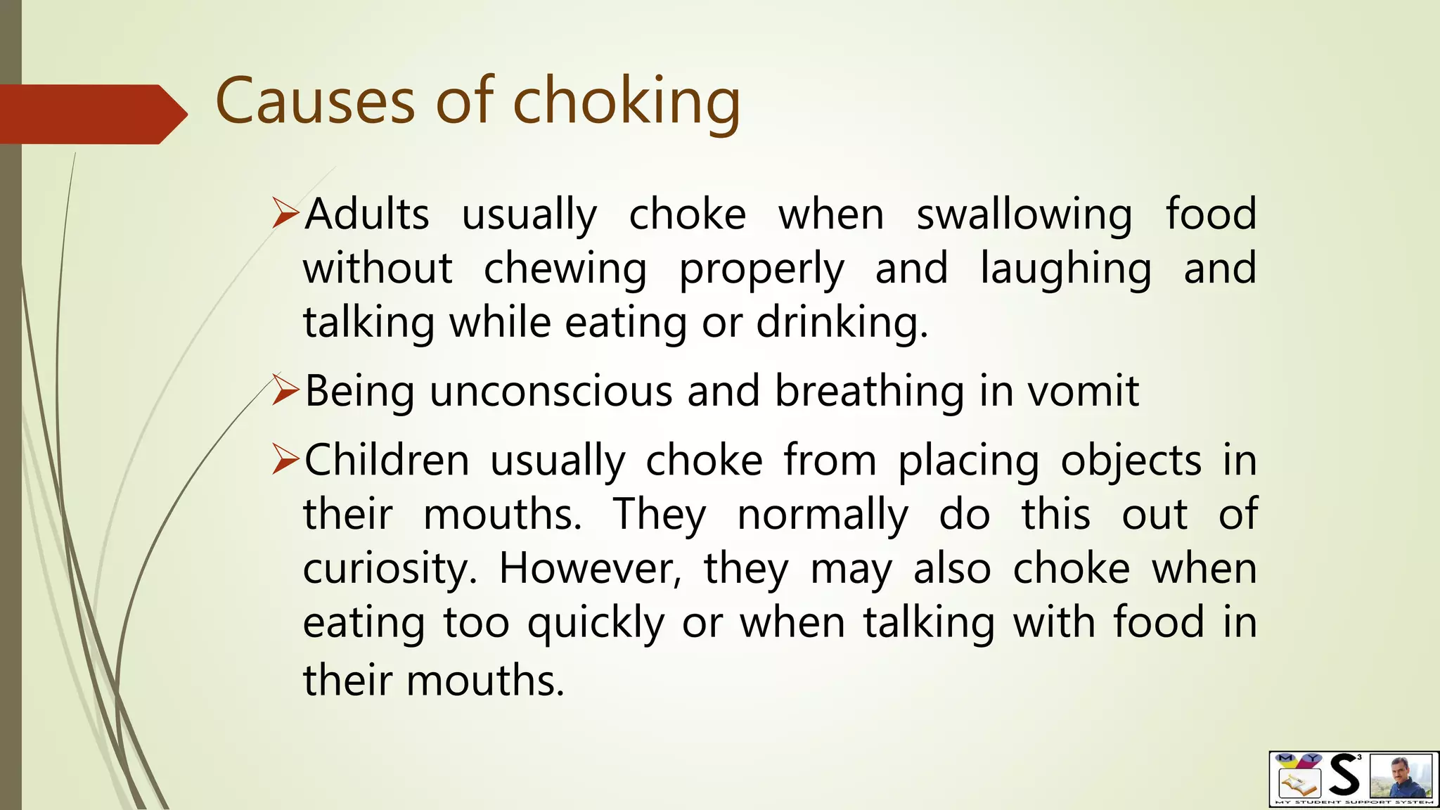 First aid in chocking in ENGLISH | PPTX