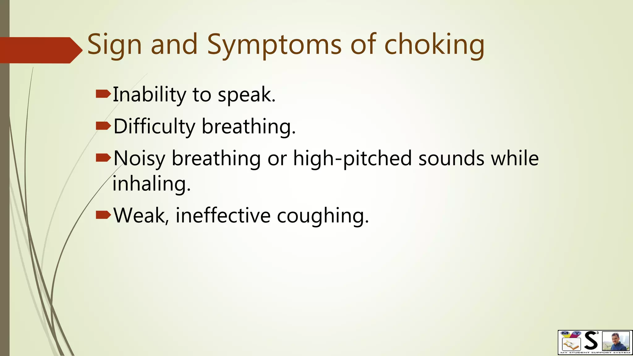 First aid in chocking in ENGLISH | PPTX