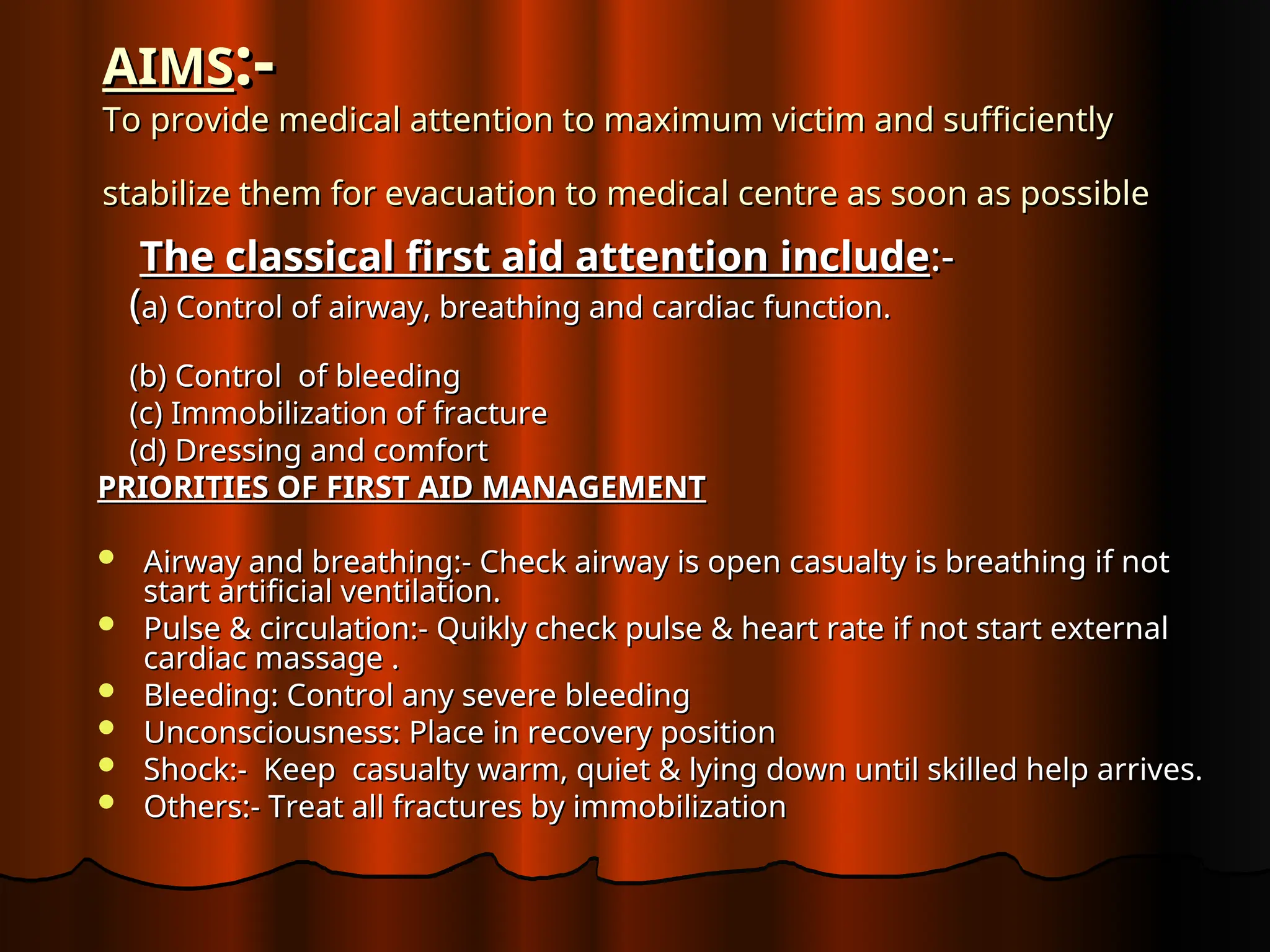 FIRST AID IN DISASTER MANAGEMENT POWERPOINT | PPT