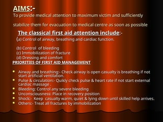 FIRST AID IN DISASTER MANAGEMENT POWERPOINT | PPT