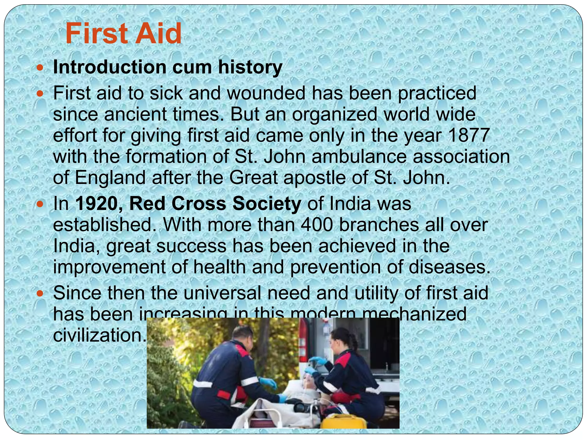 First Aid in emergency pptx | PPTX