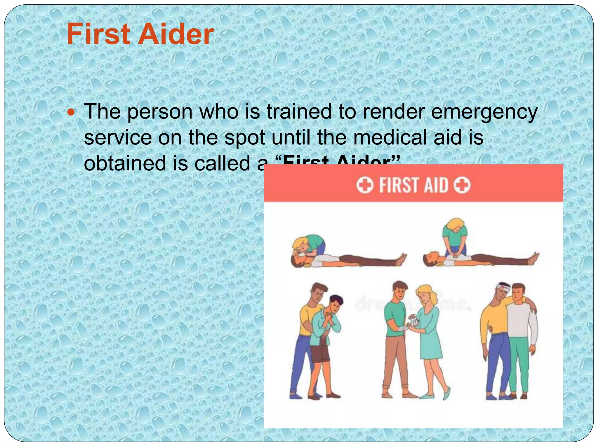 First Aid in emergency pptx | PPTX