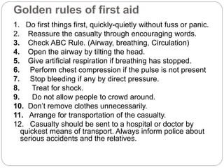 First Aid in emergency pptx | PPTX