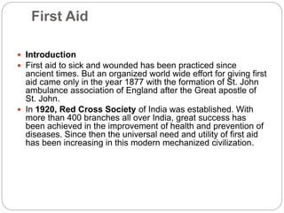 First Aid in emergency pptx | PPT