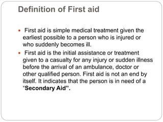 First Aid in emergency pptx | PPTX