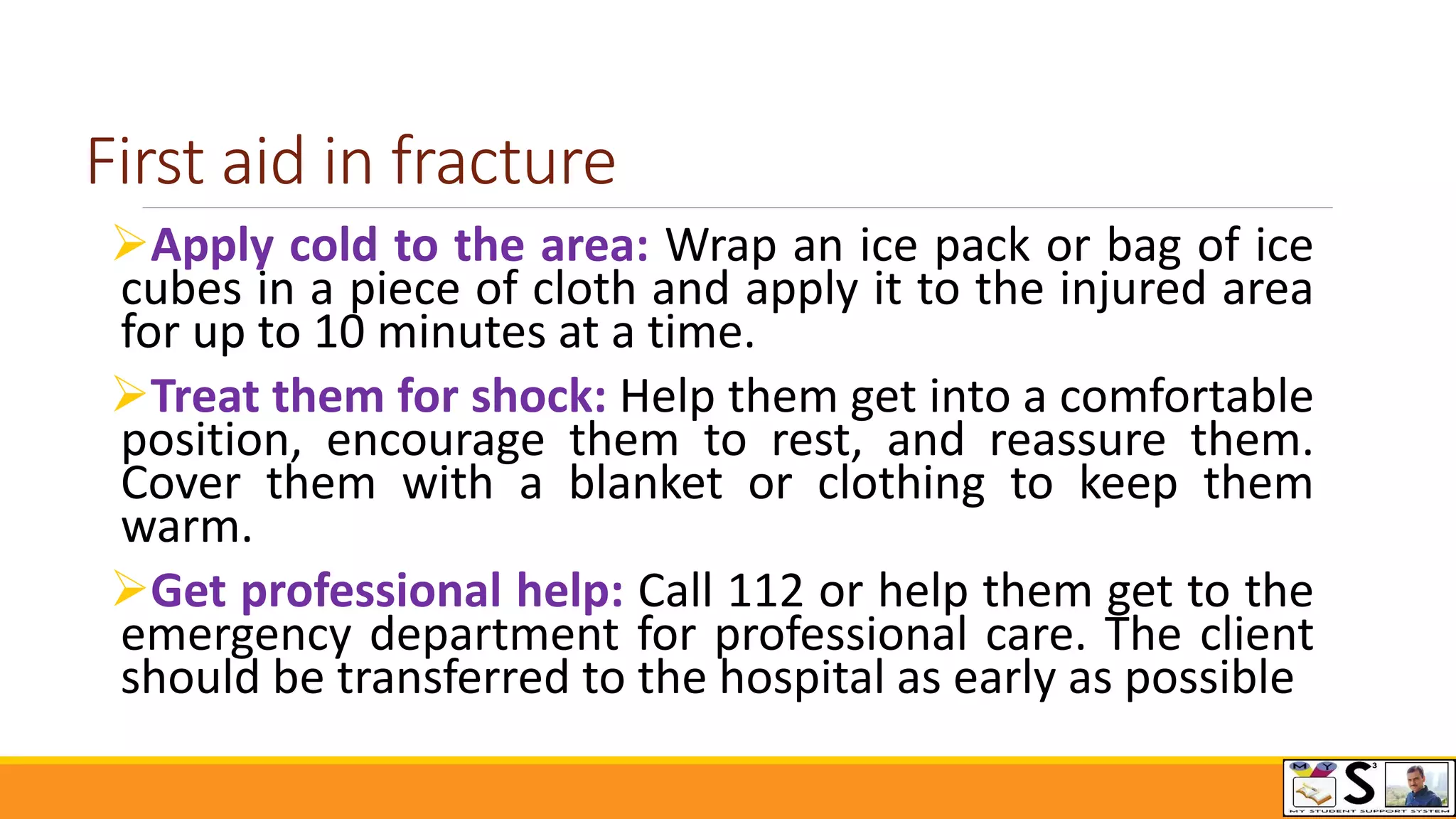 First aid in fracture in ENGLISH | PPTX