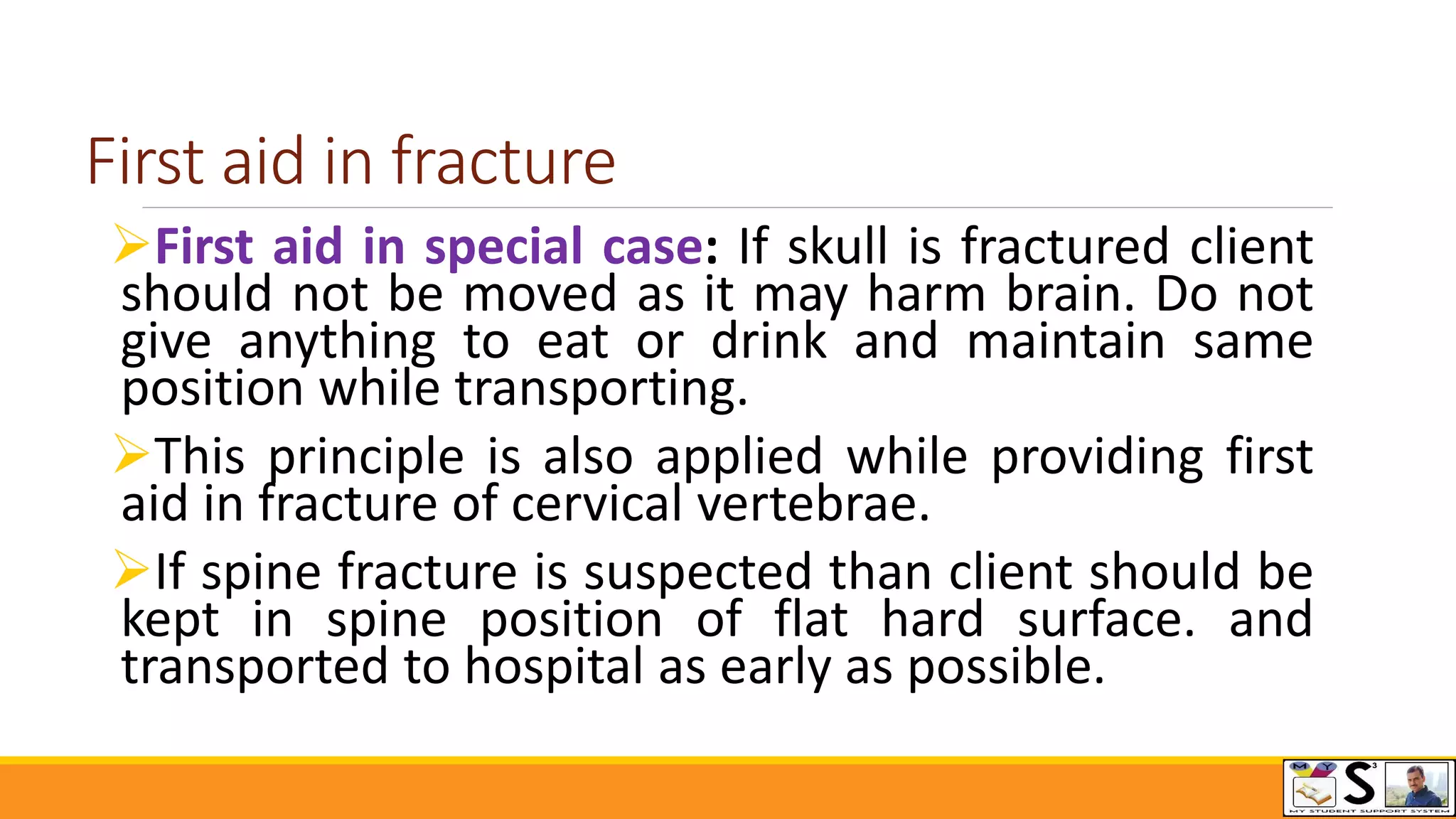 First aid in fracture in ENGLISH | PPTX