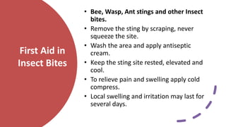 First Aid in Sting and Bites or snake bite | PPTX