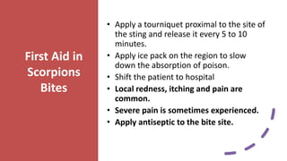 First Aid in Sting and Bites or snake bite | PPTX