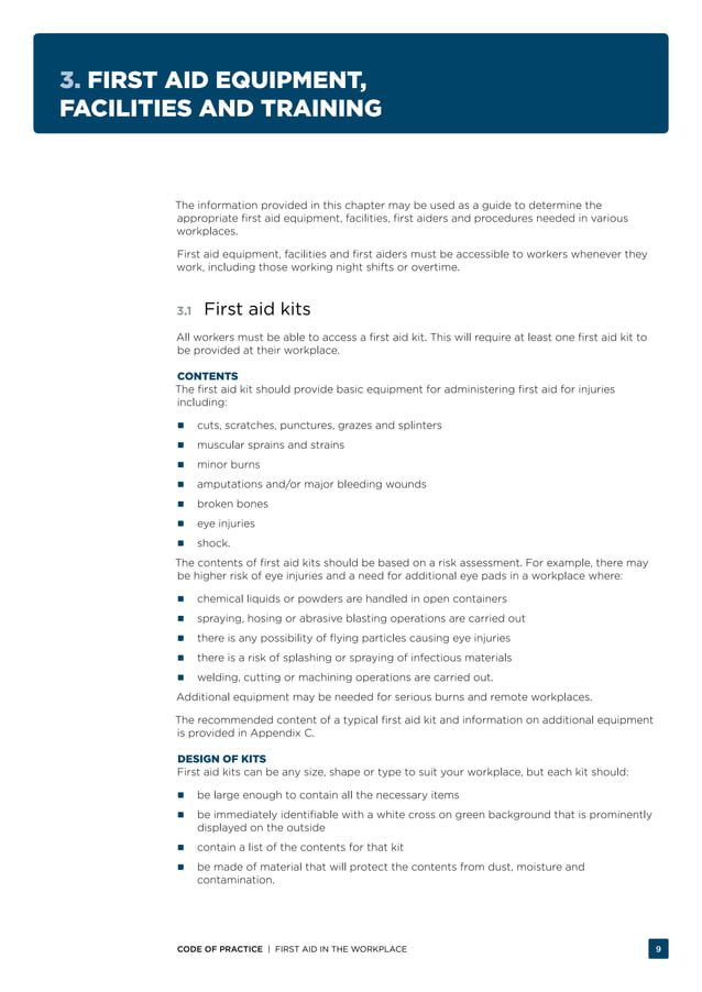 First Aid in the Workplace Code of Practice | PDF