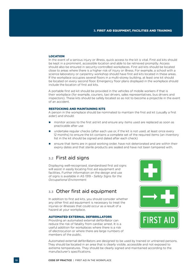First Aid in the Workplace Code of Practice | PDF