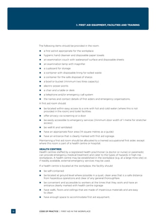 First Aid in the Workplace Code of Practice | PDF