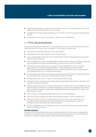 First Aid in the Workplace Code of Practice | PDF