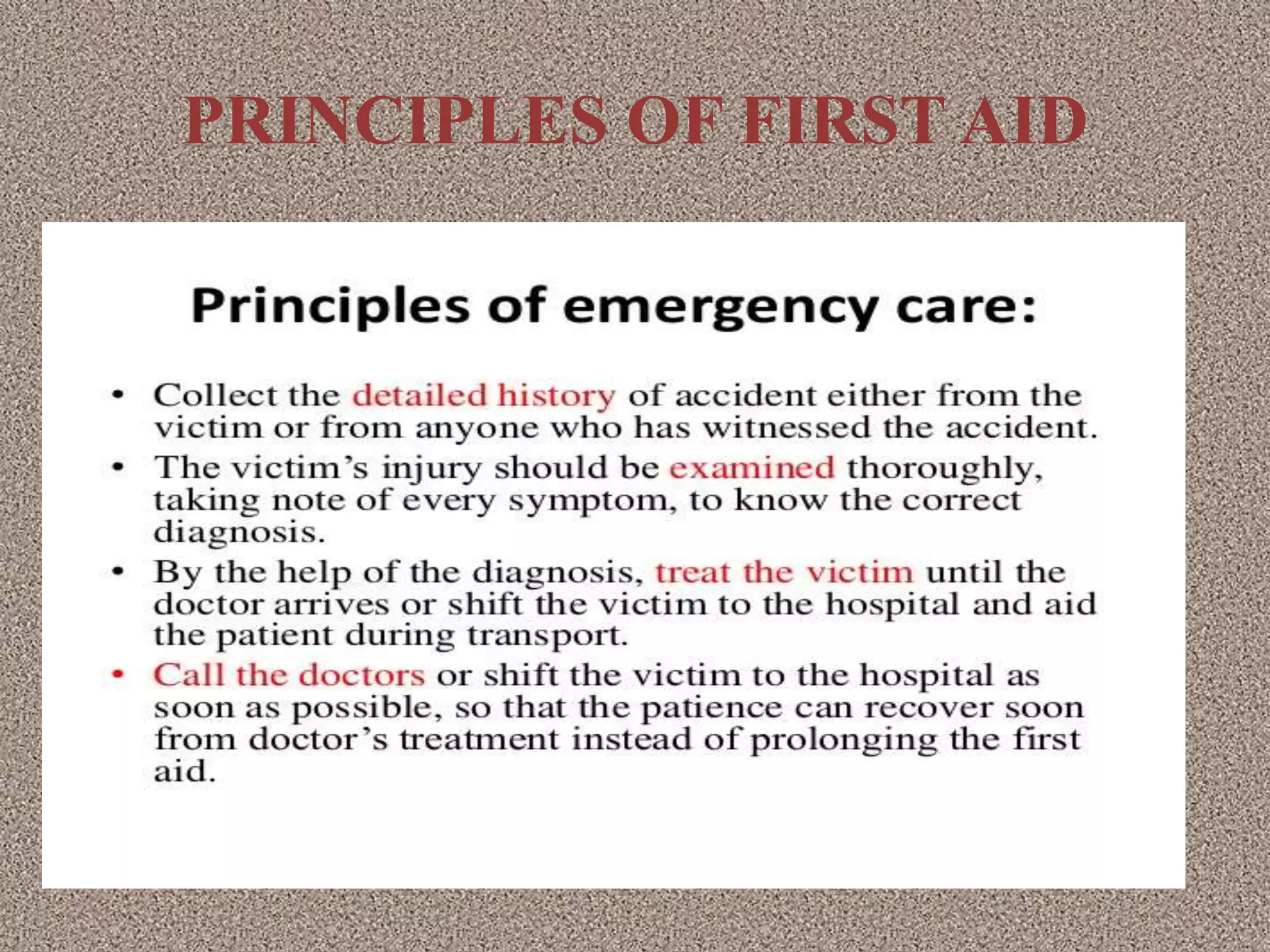 First aid introduction and emergency | PPTX