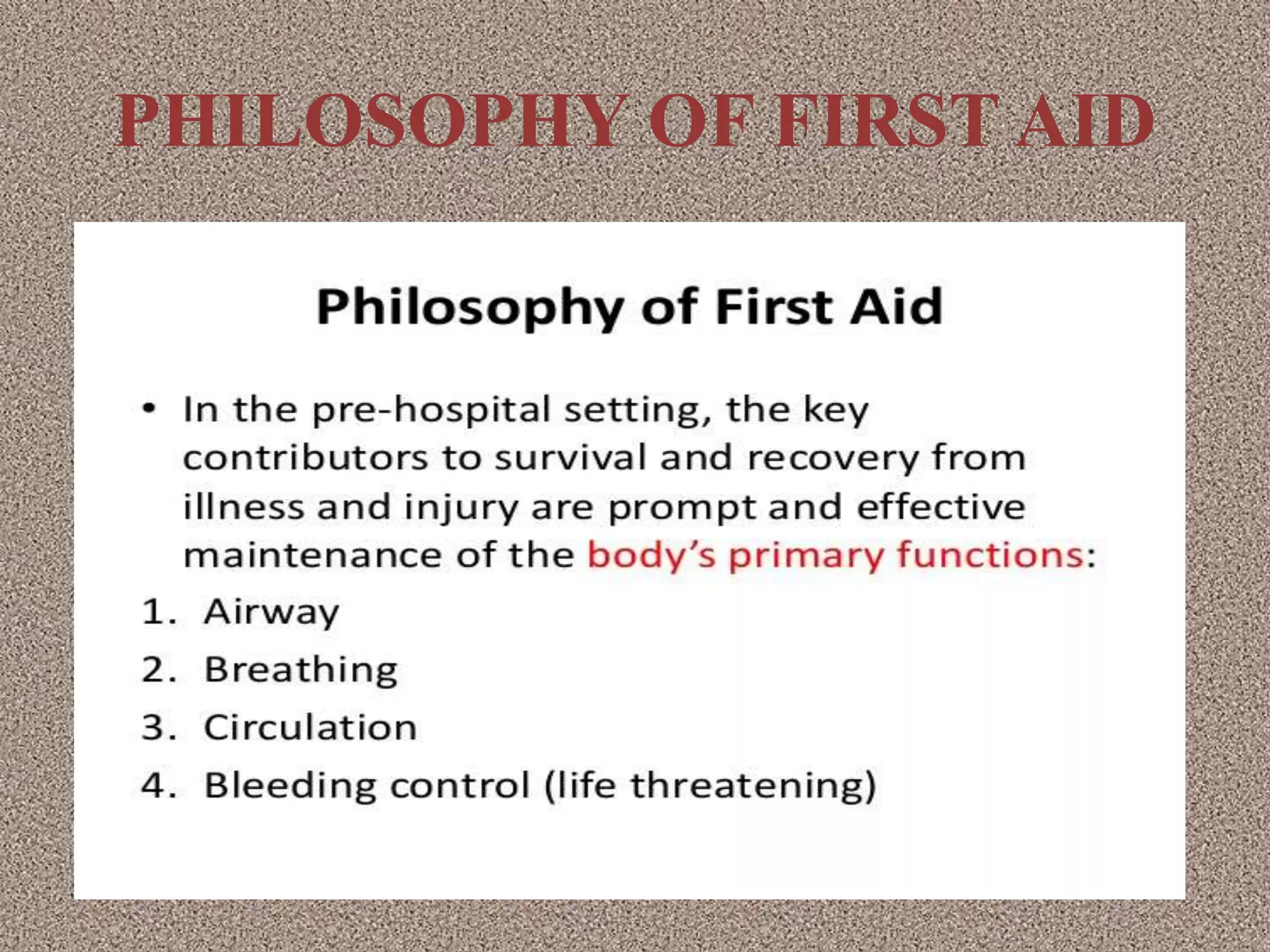 First aid introduction and emergency | PPTX