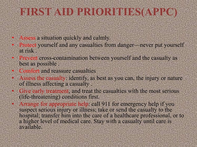 First aid introduction and emergency | PPTX | First Aid | Injuries