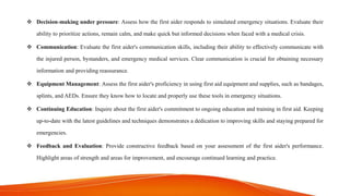 Use of First Aid Kit for emergency critical situation.pptx