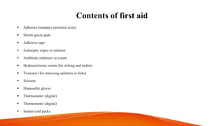 Use of First Aid Kit for emergency critical situation.pptx