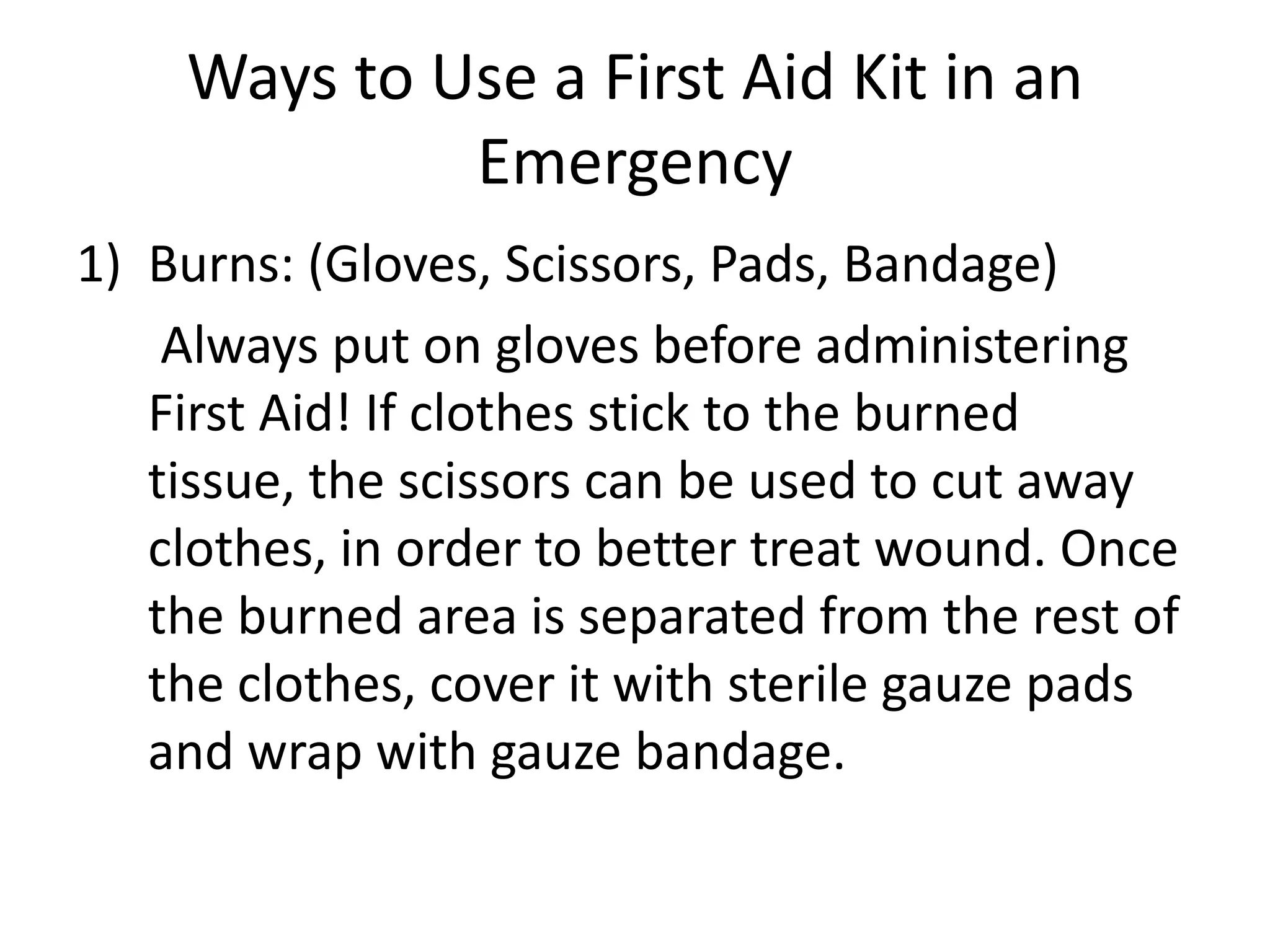 First aid kit assignment | PPTX