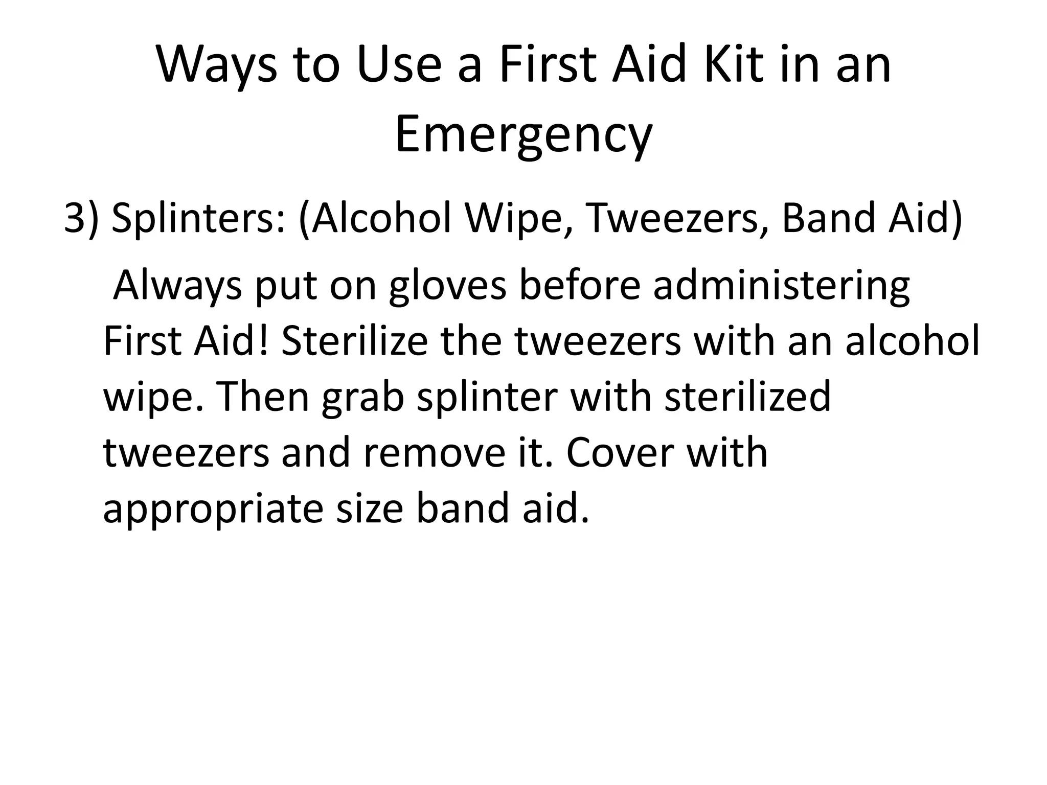 First Aid Kit Assignment | PPT
