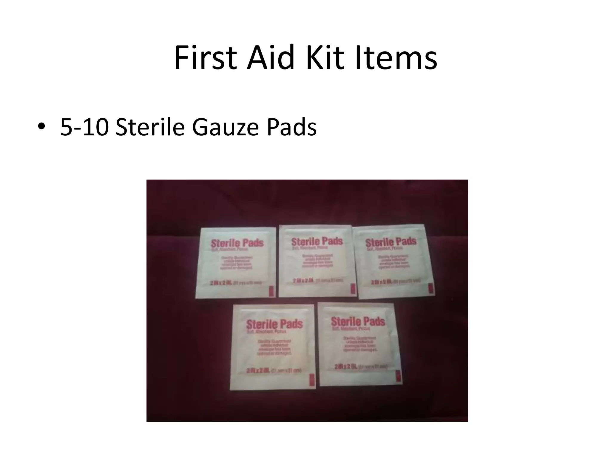 First aid kit presentation 2013(1) | PPTX | First Aid | Injuries