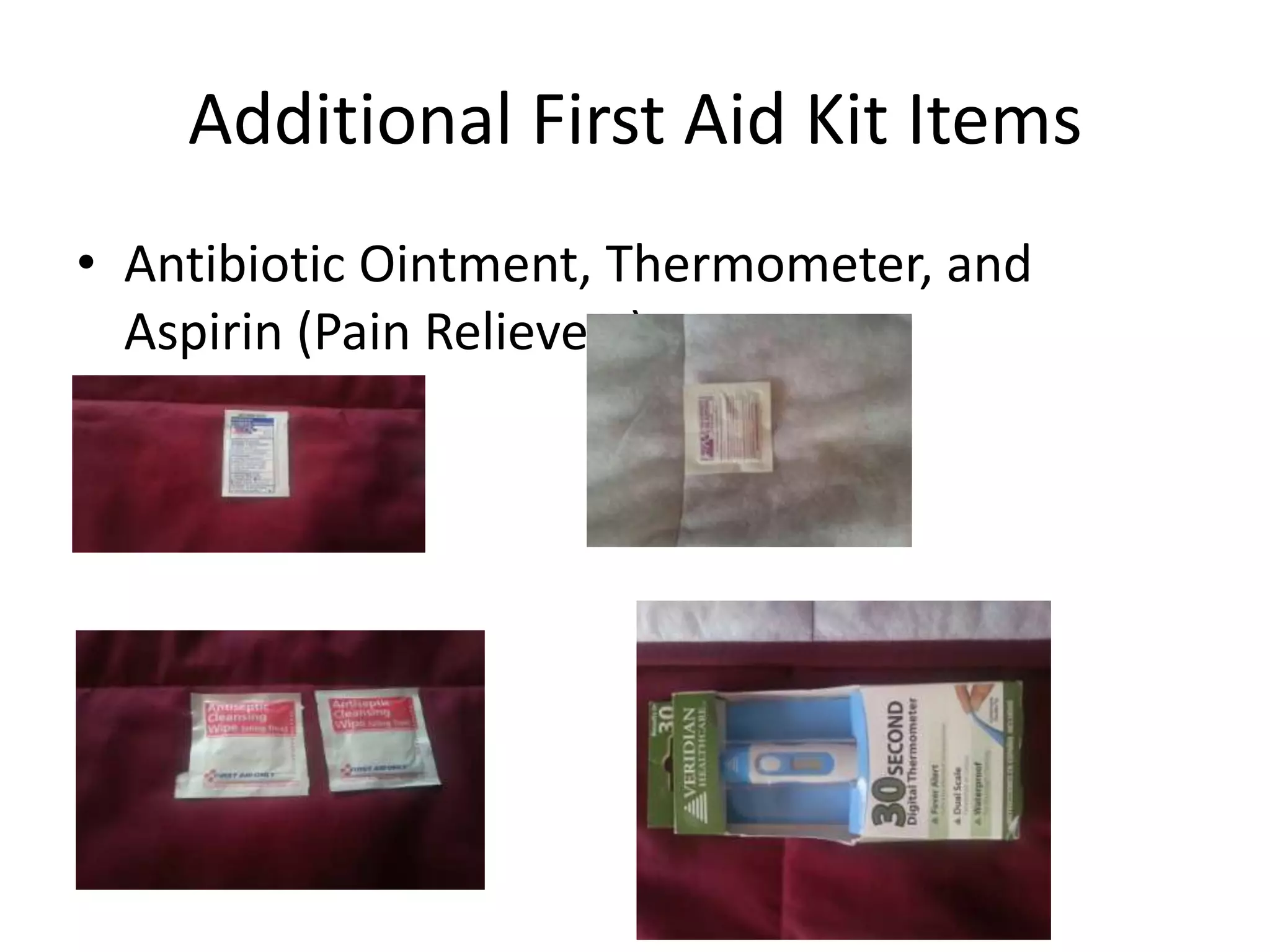 First aid kit presentation 2013(1) | PPTX | First Aid | Injuries