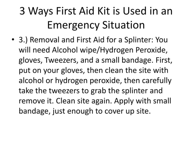 First aid kit presentation 2013(1) | PPTX | First Aid | Injuries