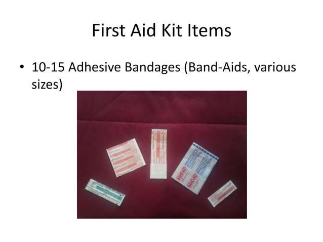 First aid kit presentation 2013(1) | PPTX | First Aid | Injuries