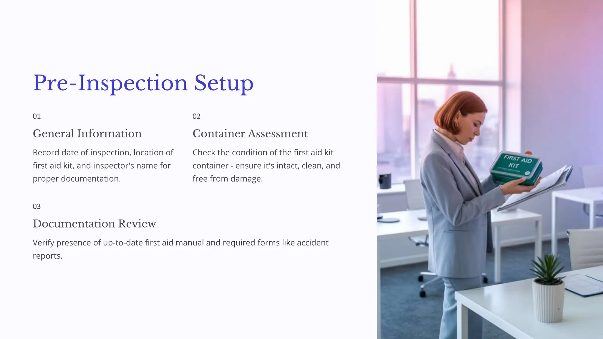 First Aid Kits Inspection Checklist with eAuditor Audits & Inspections | PDF